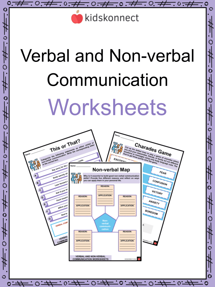 Verbal and Non-Verbal Communication Worksheets | Differences