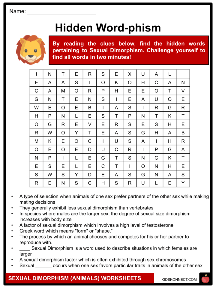 Sexual Dimorphism Facts & Worksheets | Etymology, Function