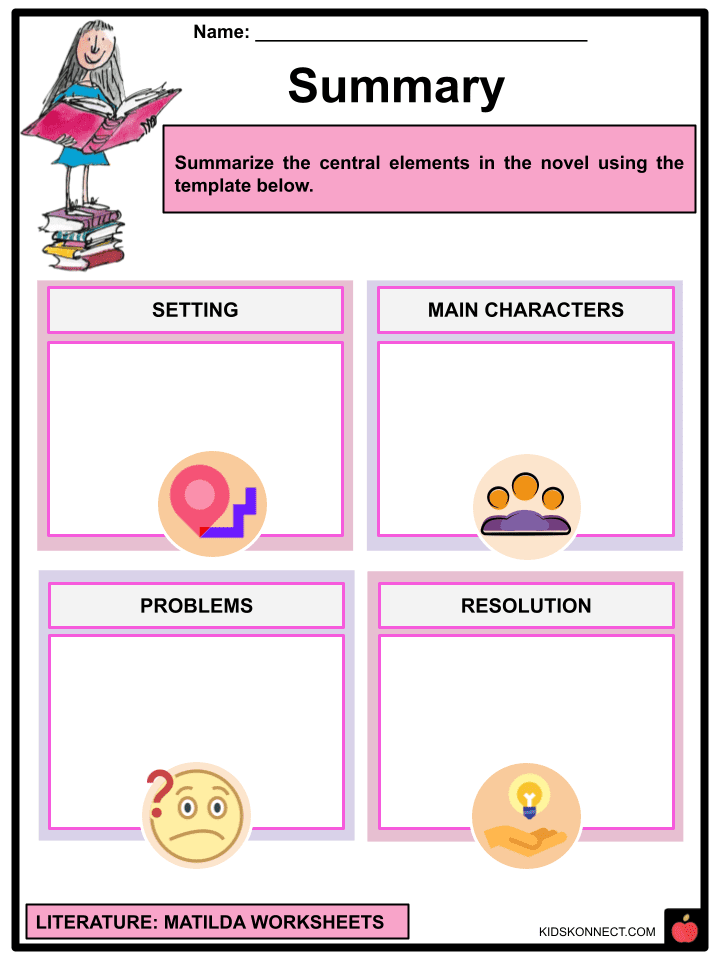 Matilda Worksheets | Plot, Themes, Characters, Adaptations