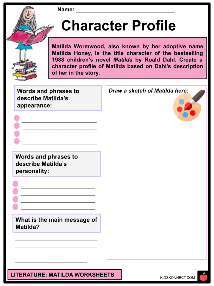 Matilda Worksheets | Plot, Themes, Characters, Adaptations