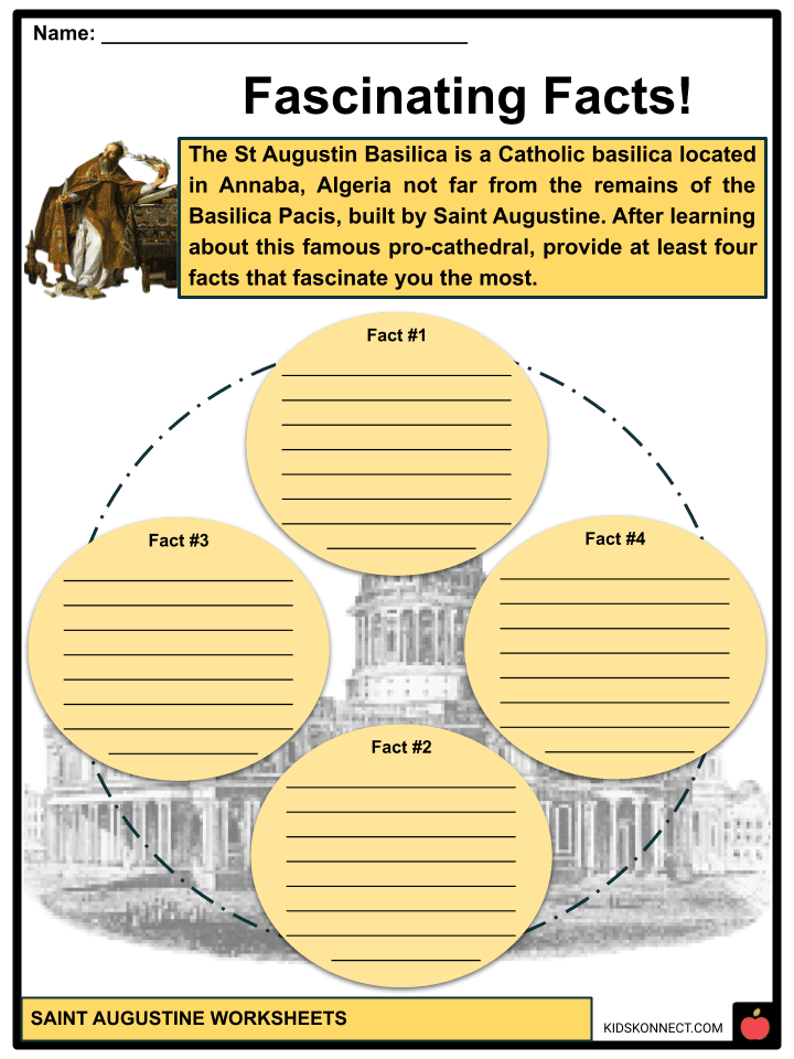 Saint Augustine Worksheets | Life, Ideas, Legacy, Sainthood